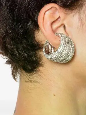 Patrizia Pepe Crystal-embellished Clip-on Earring - Silver