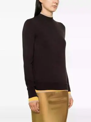 Fendi Wool Blend Layered Trim Sweater