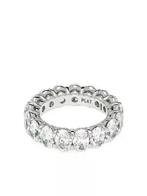 JEWELS AFICIONADO Platinum Diamond Oval-cut Ring - Silver