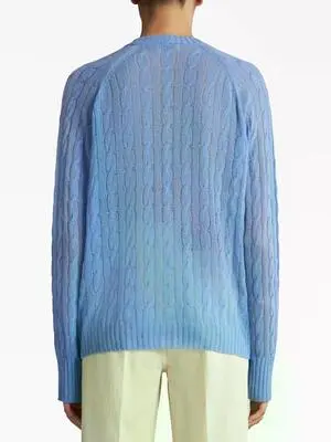Etro Pegaso-motif Cable-knit Cardigan