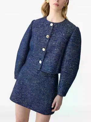Carolina Herrera Arc-sleeve Lurex Tweed Jacket