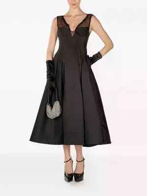 ARAFTU Arafatu Lace Detail A-line Midi Dress - Black