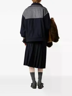 Miu Miu Pleated Velour Midi Skirt