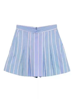 BLAKLACE Striped Pleated Shorts - Blue