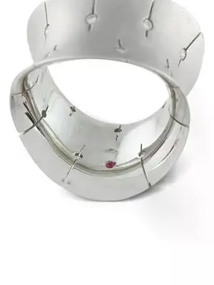 Roberto Coin 18k White Gold Diamond Convex Ring
