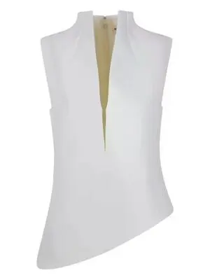 Khaite Asymmetric Funnel-neck Top - White