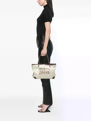 Gucci Canvas Craft Tote Bag