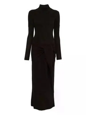 Federica Tosi Ribbed Maxi Dress With Knot Detail - Black