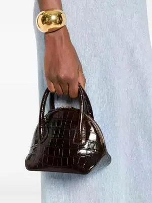LIFFNER Dome Croc-embossing Mini Bag - Brown