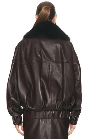 Khaite Daemon Shearling-collar Leather Jacket