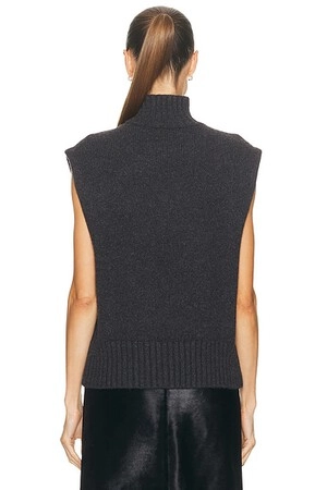 EAVES Lynnda Knit Mock Neck Shell - Graphite