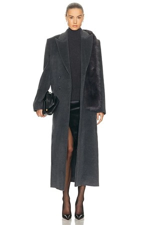 EAVES Lynnda Knit Mock Neck Shell - Graphite
