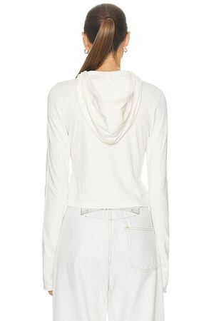 GRLFRND Cropped Zip Hoodie - Bone