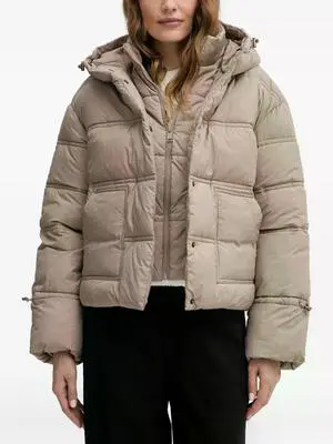 Guess Hooded Quilted Jacket - Neutrals