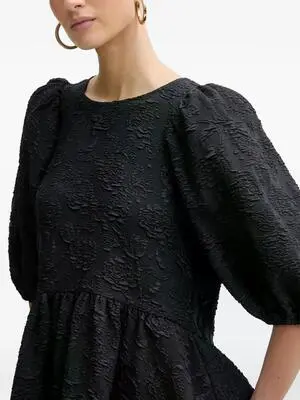 Stine Goya Puff Sleeve Floral Jacquard Top