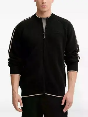 Guess Zip-up Striped Cardigan - Black