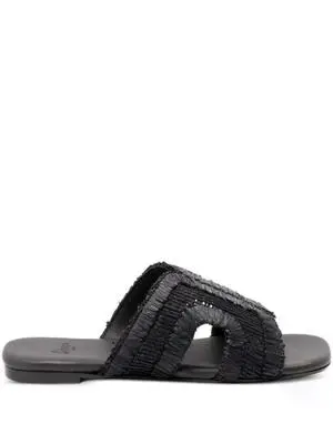 CastaÑer Castañer Woven Slip-On Sandals Black