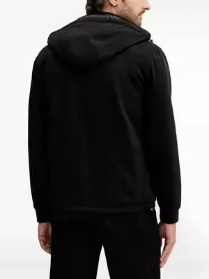 Guess Hooded Zip Jacket With Logo Plaque