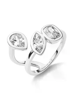 MARIA BLACK Tone Three Stone Ring - Silver