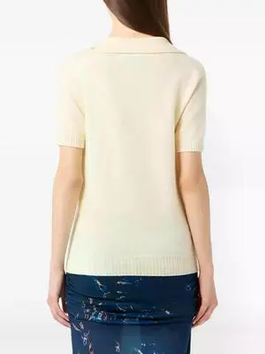 Blumarine Polo-collar Sweater With Rhinestone Embellishment