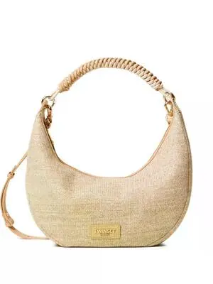 TWINSET Raffia-effect Shoulder Bag With Twisted Handle