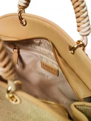 TWINSET Bowler Tote Bag With Woven Handles