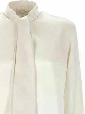 Antonelli Firenze Ivory Satin Bow Detail Shirt