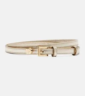 Prada Prada Metallic Leather Belt Silver
