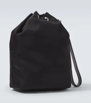 Prada Speedrock Re-nylon Leather-trimmed Pouch - Black
