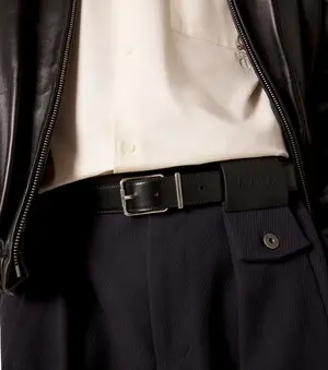 Loewe Leather Belt With Silver-tone Buckle