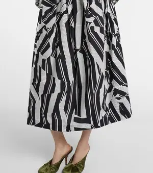 Dries Van Noten Printed Cotton Midi Skirt