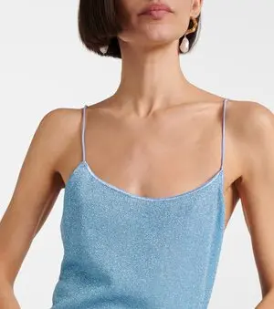 Oseree Lumiere Belted Maxi Dress In Baby - Blue