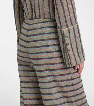 Oseree Lumiere Striped Wide-leg Trousers