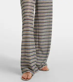 Oseree Lumiere Striped Wide-leg Trousers