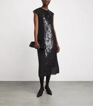 JOSEPH Chiffon Boulle 2-piece Midi Dress