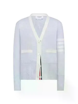 Thom Browne Four-bar Stripe Cardigan - Grey