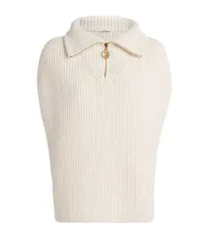 JOSEPH Cashmere-blend Ribbed Raffet Sweater - White