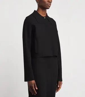 JOSEPH Milano-knit Gare Cropped Jacket - Black