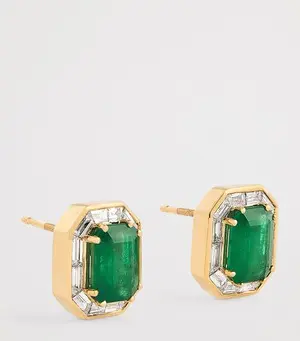 Shay Yellow Diamond And Emerald Earrings