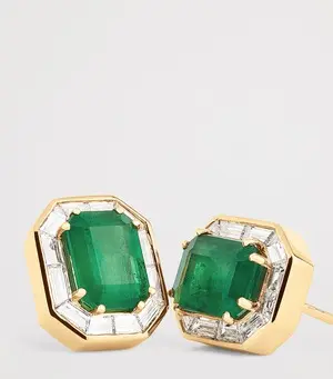 Shay Yellow Diamond And Emerald Earrings