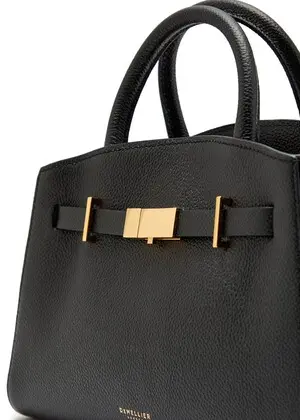 DEMELLIER Small Hudson Grained Leather Top Handle Bag - Black