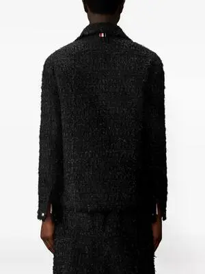 Thom Browne Satin Ribbon Tweed Fray Edge Utility Jacket