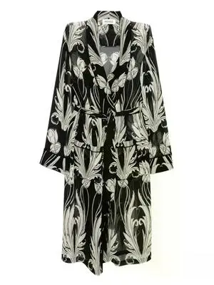 Monse Piped Robe Coat - Black