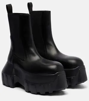 Rick Owens Beatle Mega Tractor Leather Chelsea Boots