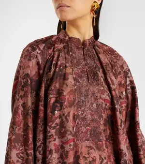 Max Mara Embellished Silk Maxi Dress