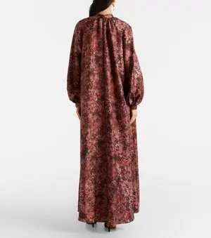 Max Mara Embellished Silk Maxi Dress