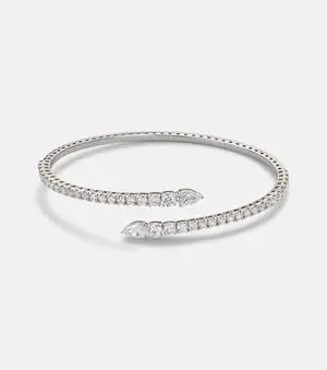 BUCHERER FINE JEWELLERY Classics Twist 18kt White Gold Bangle With Diamonds - Silver