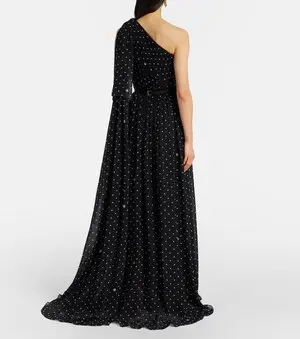 Elie Saab Polka-dot One-shoulder Gown