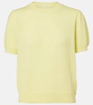 Jardin Des Orangers Knitted Cashmere Top - Yellow