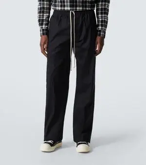 Rick Owens Dietrich Cotton-blend Wide-leg Trousers - Black